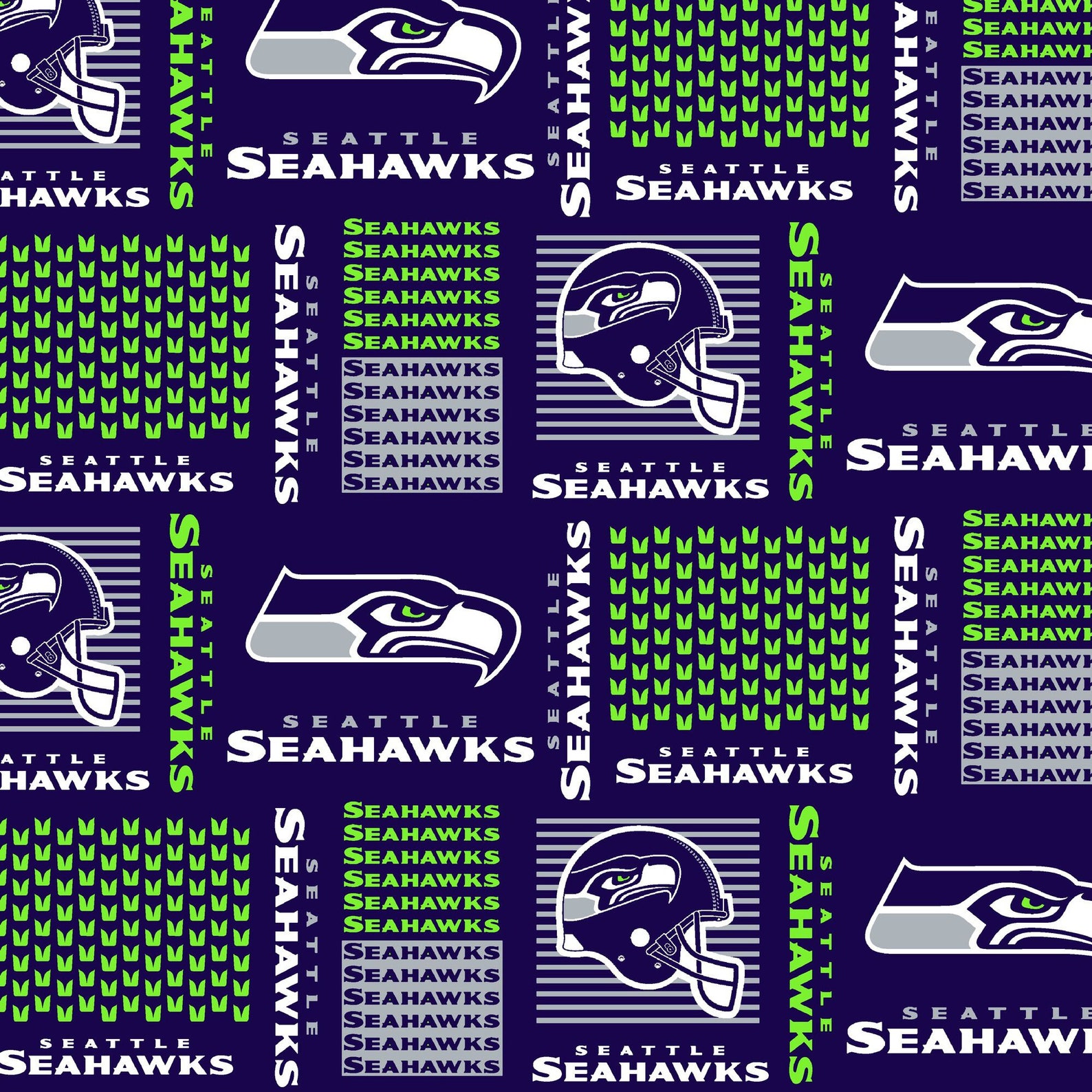 SEATTLE SEAHAWKS Fabric Seattle Seahawks Patch Cotton - Etsy