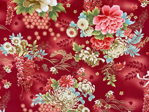 Red Kimono Fabric