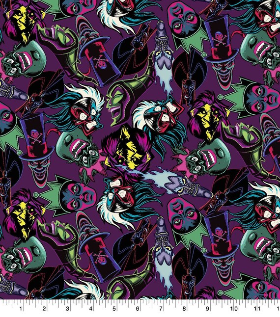 Disney Villains Fabric Ursula Evil Queen Cruella Deville | Etsy