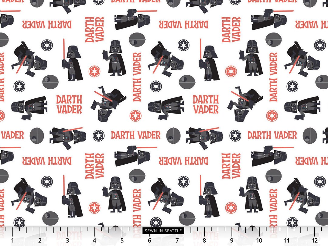 STAR WARS Fabric -- Darth Vader, Death Star, and Emblems Repeated on ...