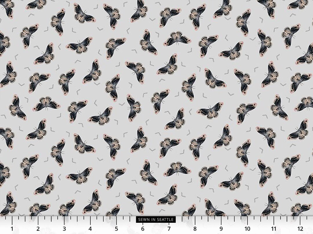 Moths Scattered on Gray -- 100% Cotton Quilting Fabric - Etsy