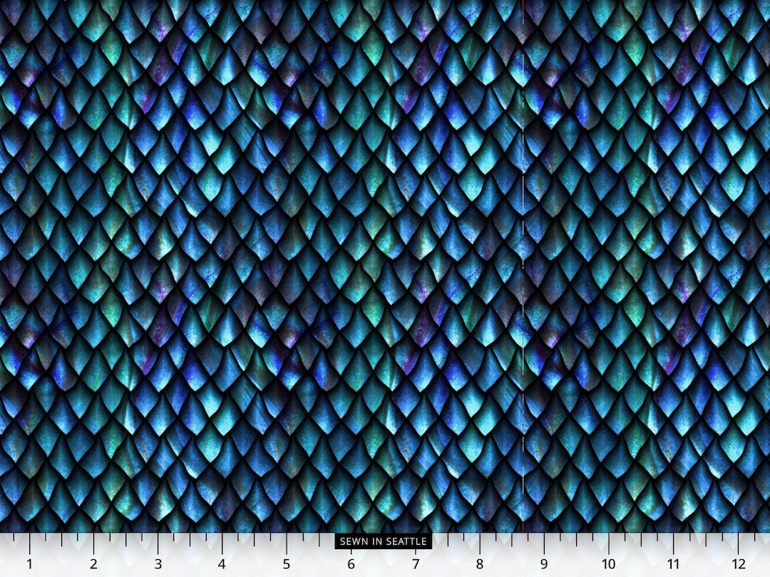 Blue Fury Dragon Scales Fabric -- 100% Cotton Quilting Fabric - Etsy