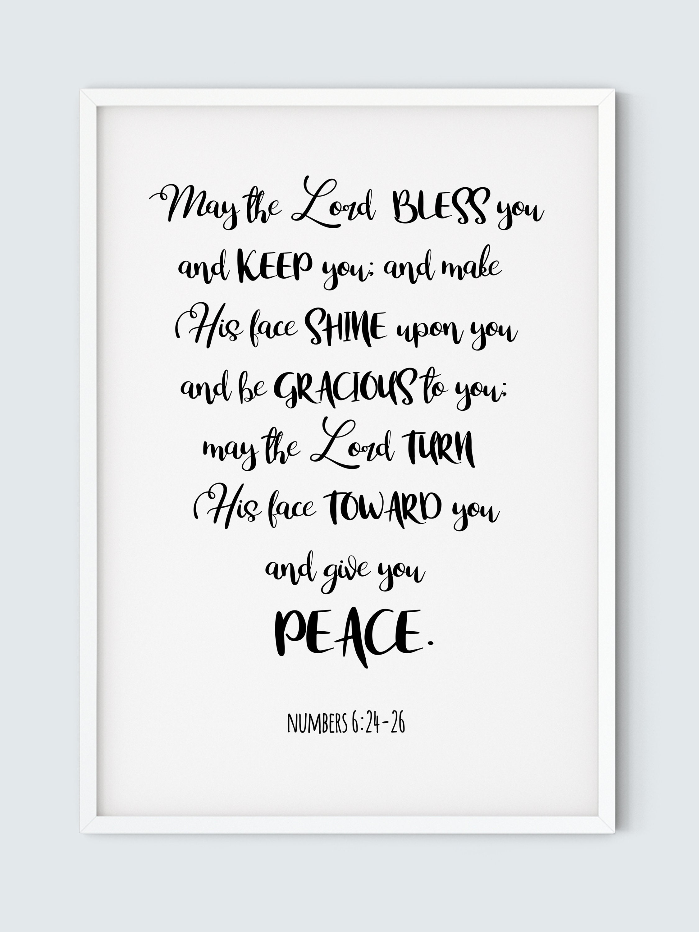 May the Lord Bless You and Keep You, Numbers 6, Instant Download ...