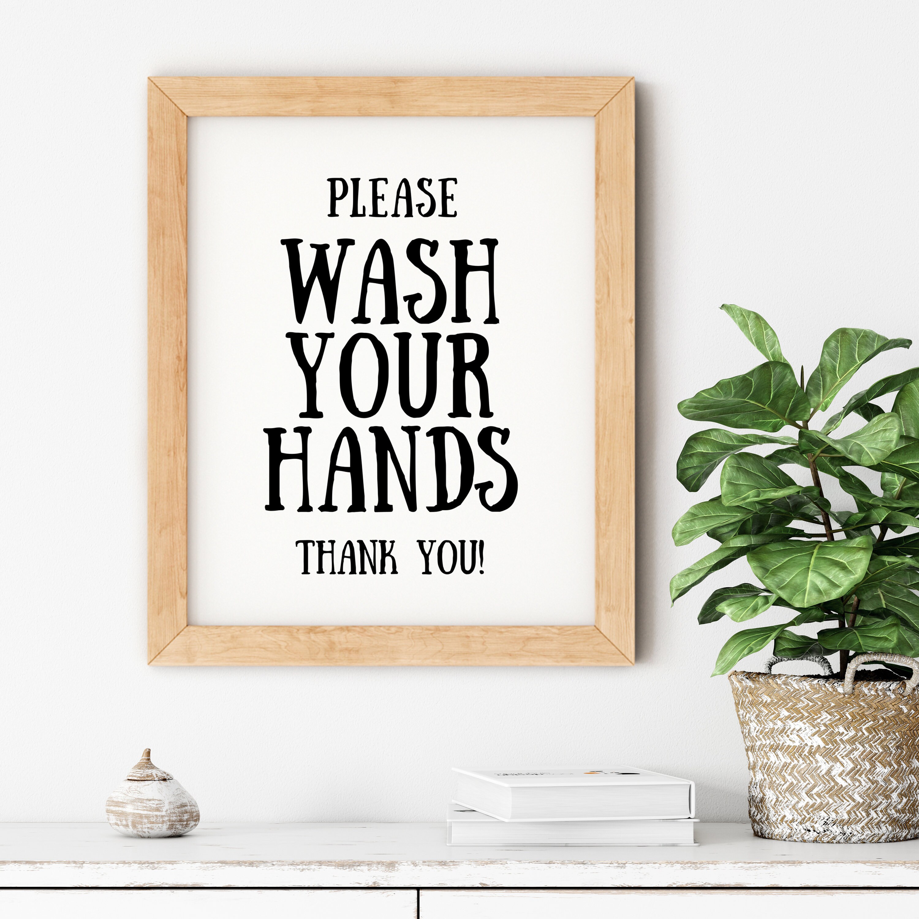 Please Wash Your Hands, Instant Download, Printable Art, Bathroom Wall ...