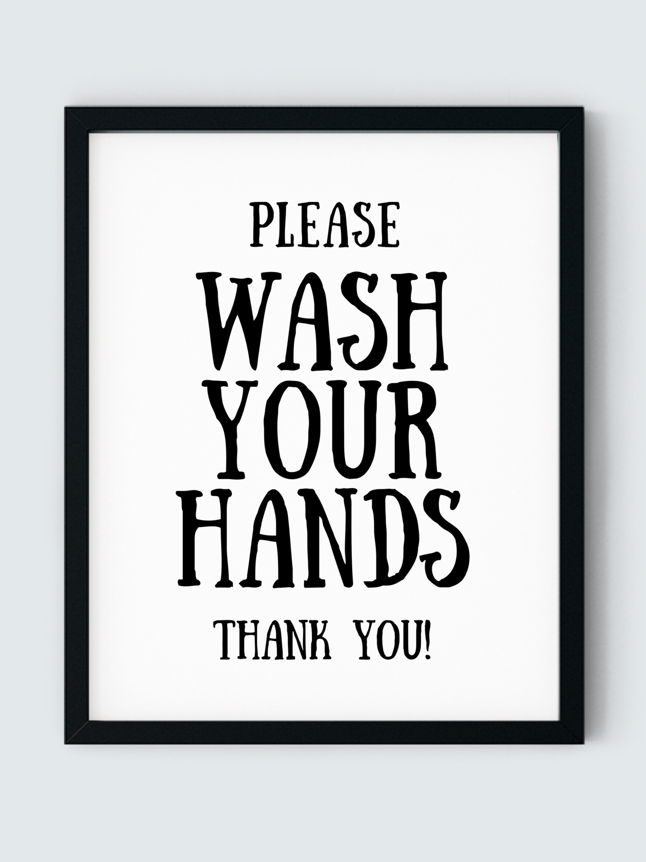 Please Wash Your Hands, Instant Download, Printable Art, Bathroom Wall ...