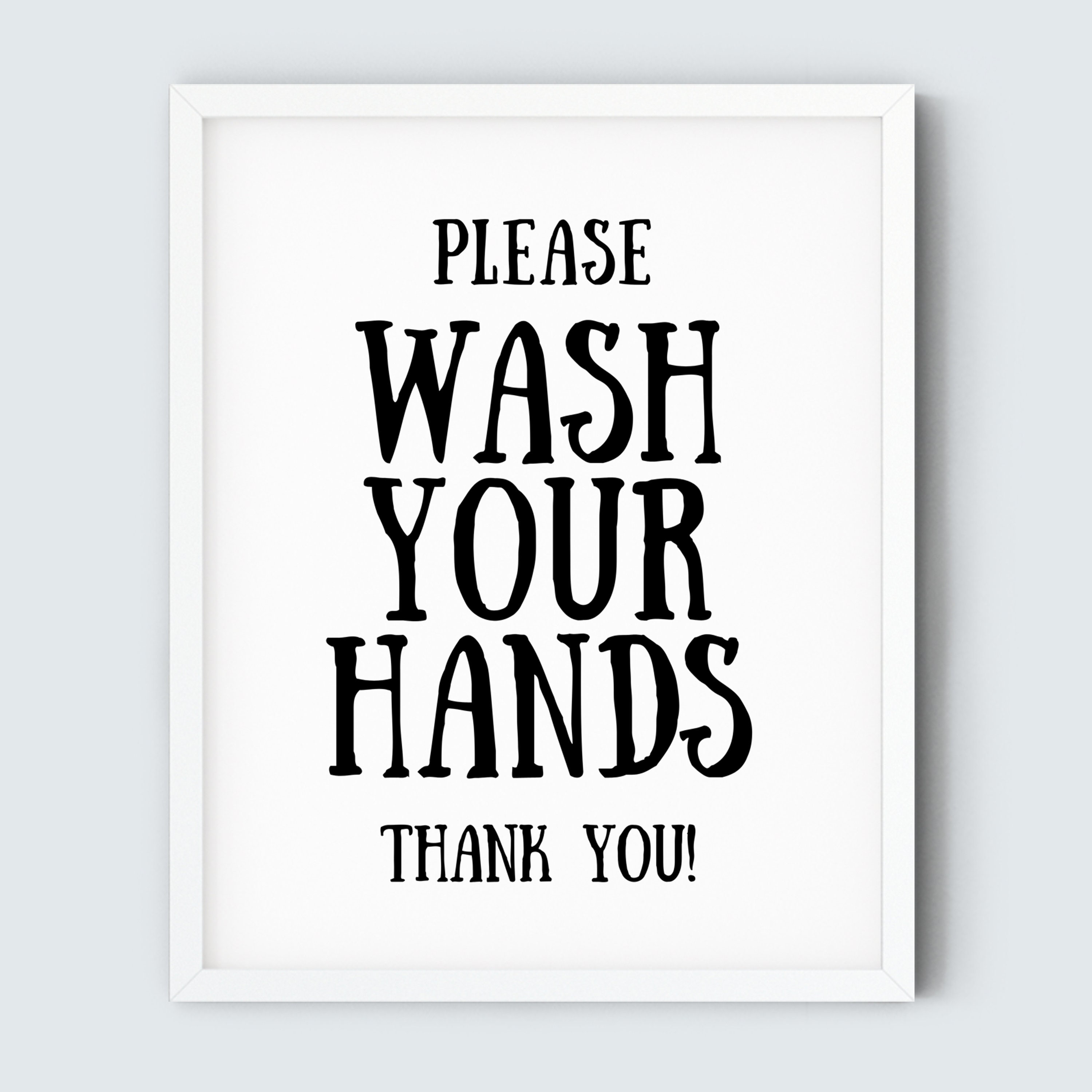 Please Wash Your Hands, Instant Download, Printable Art, Bathroom Wall ...