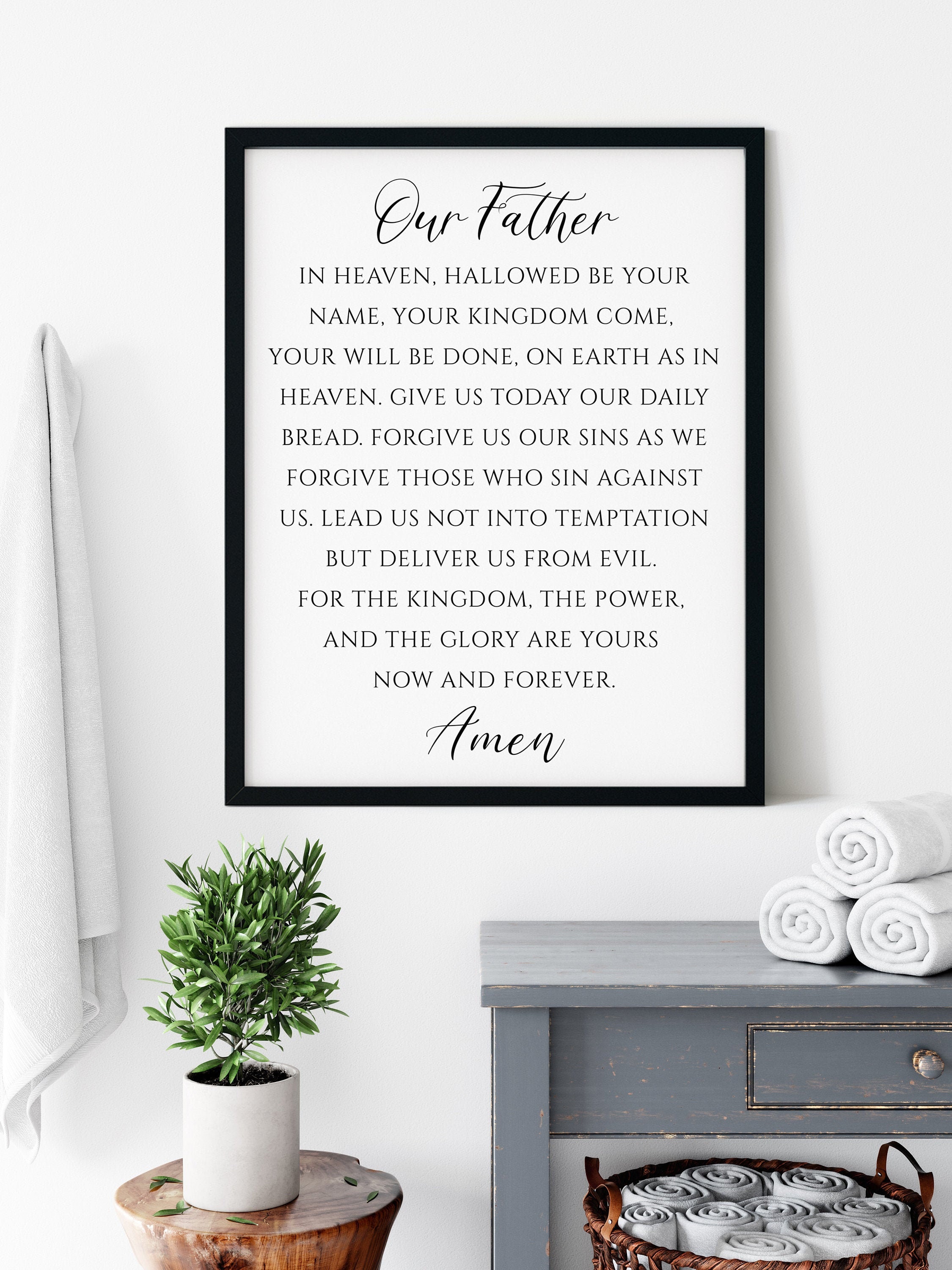 The Lord's Prayer, Our Father in Heaven, Instant Download, Printable ...