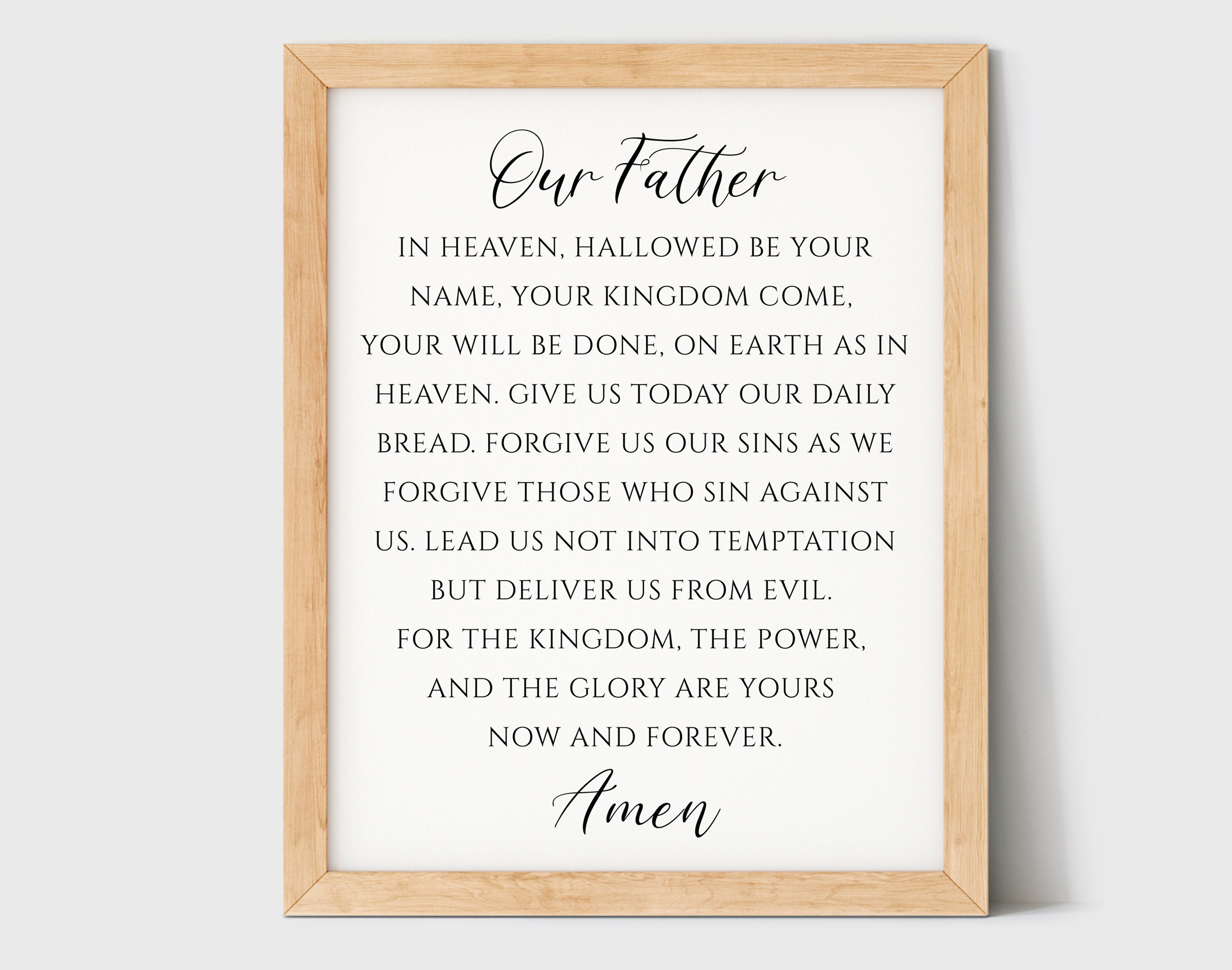 The Lord's Prayer, Our Father in Heaven, Instant Download, Printable ...
