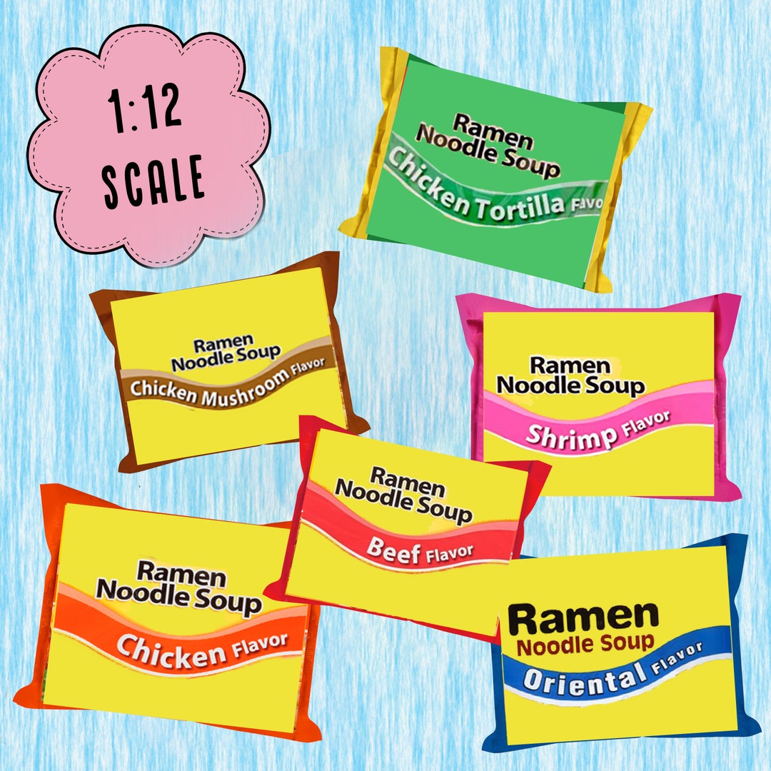 Printable 1:12 Miniature Scale Ramen Pack | Doll Toys | Doll Food | DIY ...
