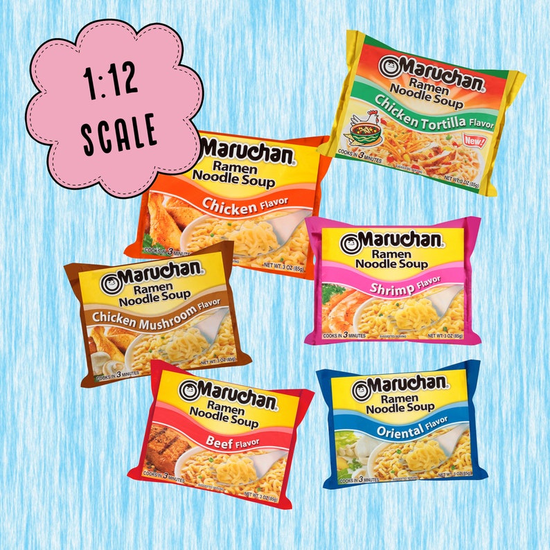 Printable 1:12 Miniature Scale Ramen Pack Doll Toys Doll | Etsy