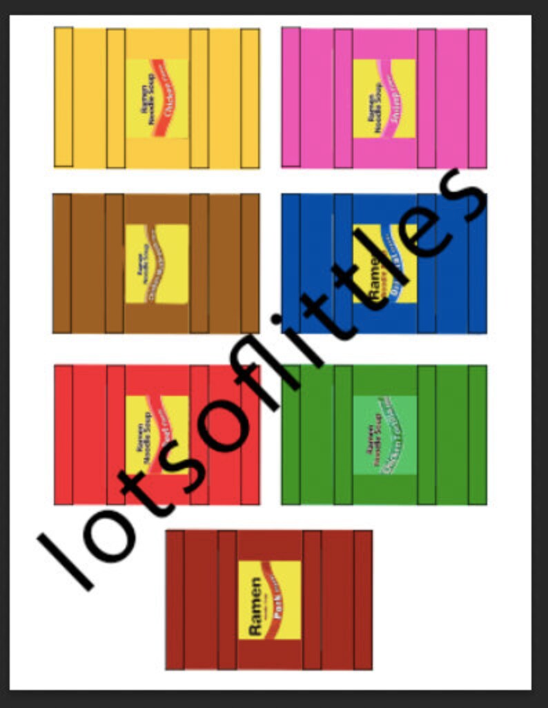 Printable 1:12 Miniature Scale Ramen Pack | Doll Toys | Doll Food | DIY ...