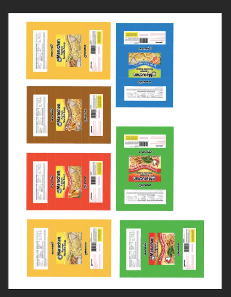 Printable 1:3 Miniature Scale Ramen Pack Doll Toys Doll | Etsy