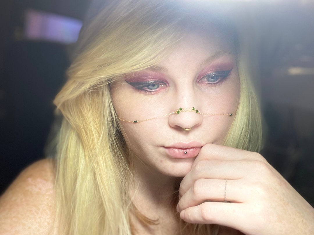 Build Your Own Nose Chain to Both Ears Attachment With Glass Stone ...