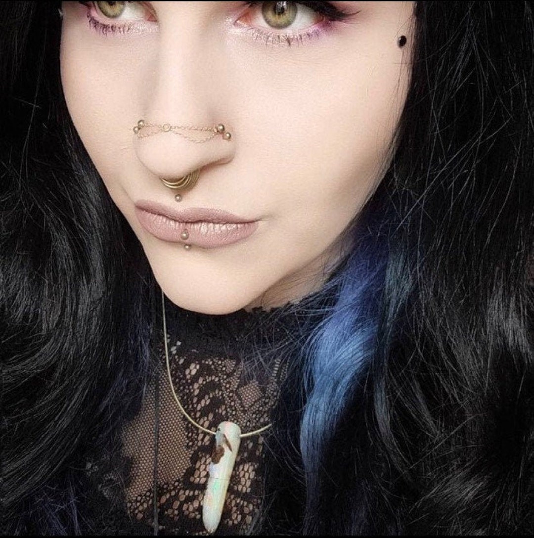 Custom Size Nose or Bridge Piercing Chain Shield - Etsy
