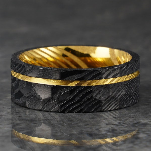 Damascus Steel Ring - Etsy