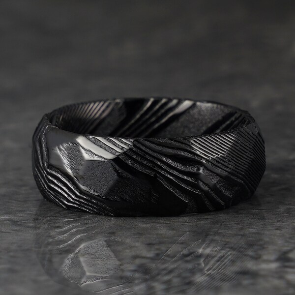 Damascus Steel Ring - Etsy