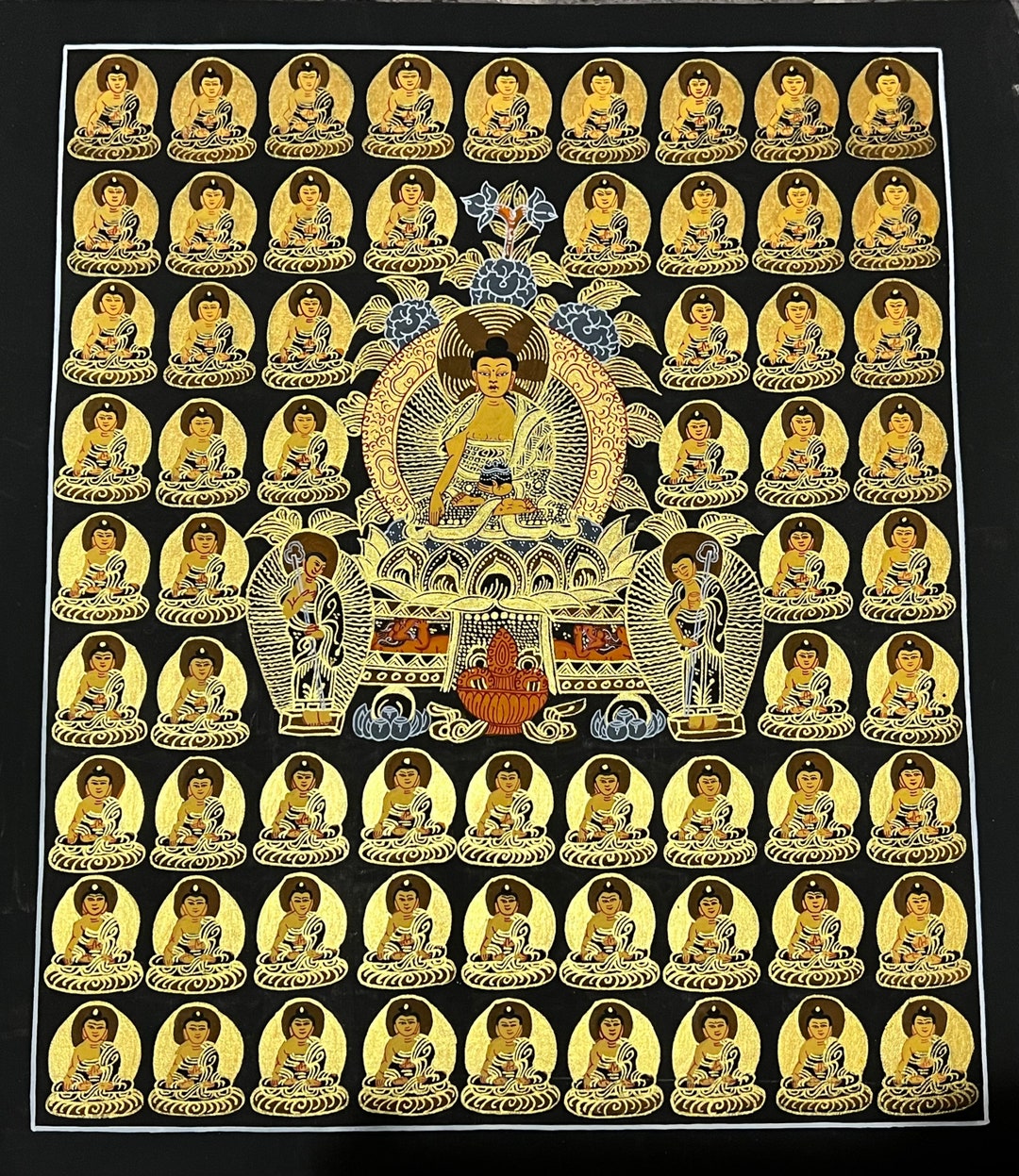 Genuine Hand Painted Tibetan Mandala Thangka Thanka Gold Leaf Painting ...