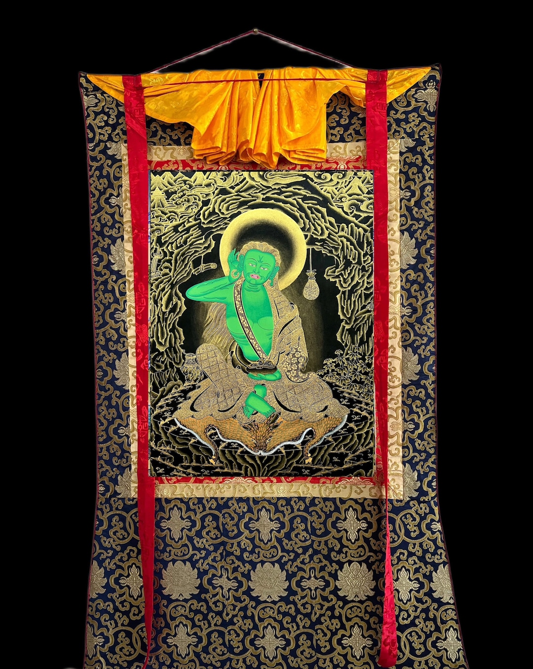 Hand Painted Master Piece Tibetan Guru Milarepa Thangka Thanka Painting ...