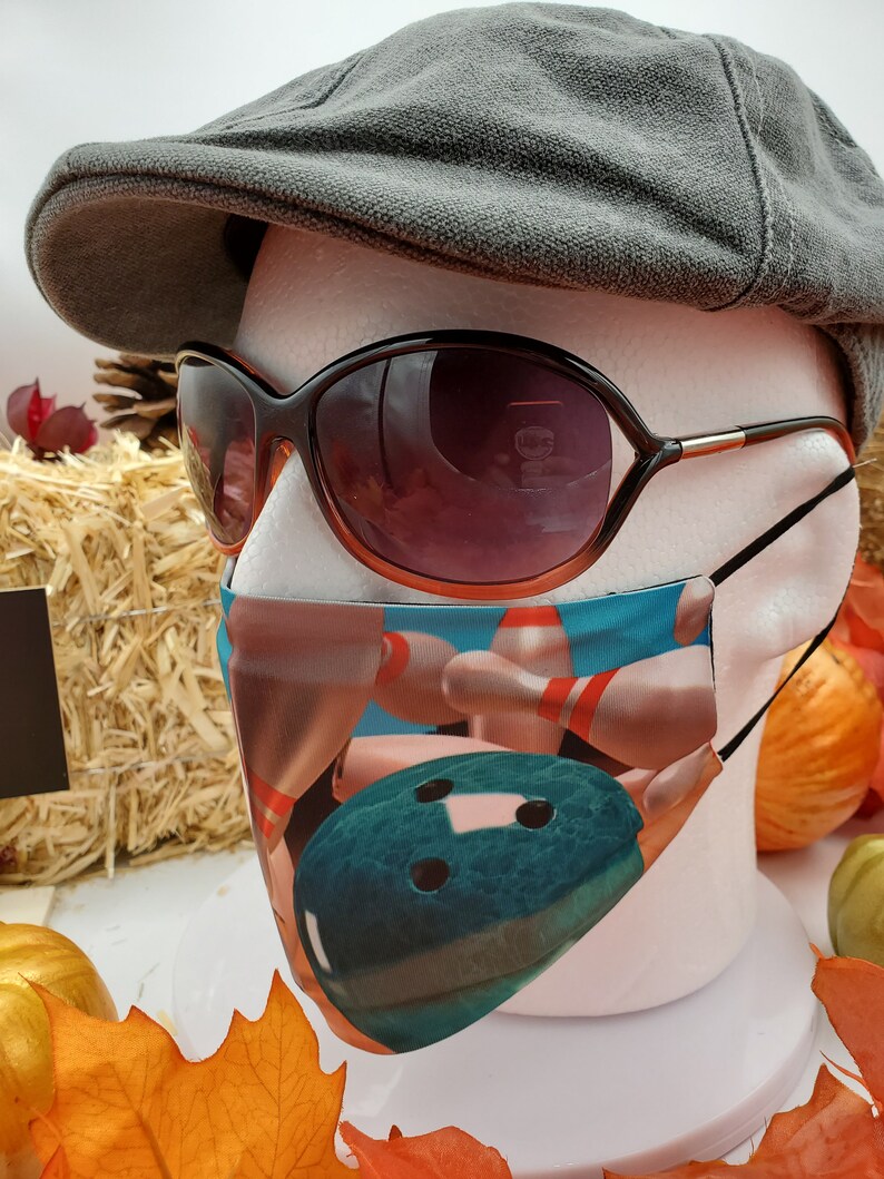 Bowling Face Mask Custom With Your Name 2 Layer Pocket Mask | Etsy