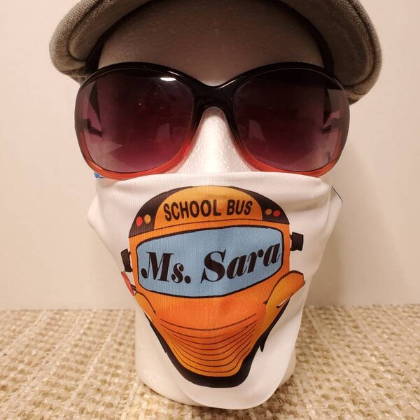 School Bus Name Mask - Etsy