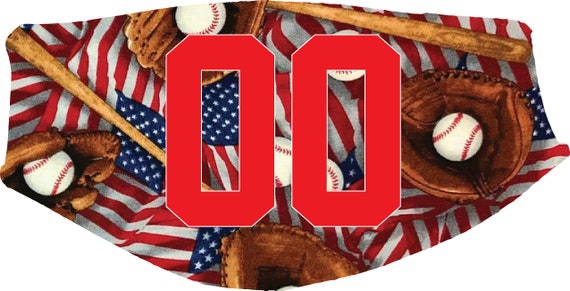 American Baseball Face Mask Custom With Your Name 2 Layer | Etsy