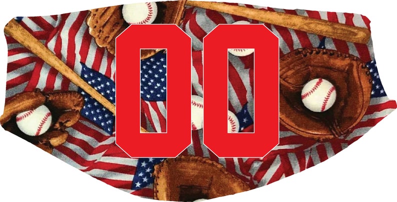 American Baseball Face Mask, Custom With Your Name, 2 Layer Pocket Mask ...