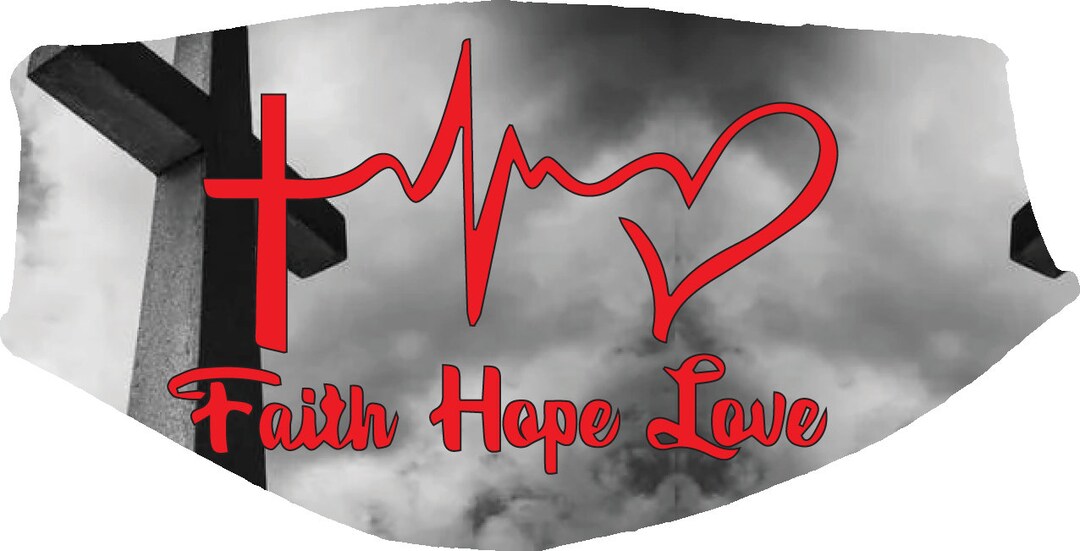 Faith Hope Love Face Mask, Custom With Your Name, 2 Layer Pocket Mask ...