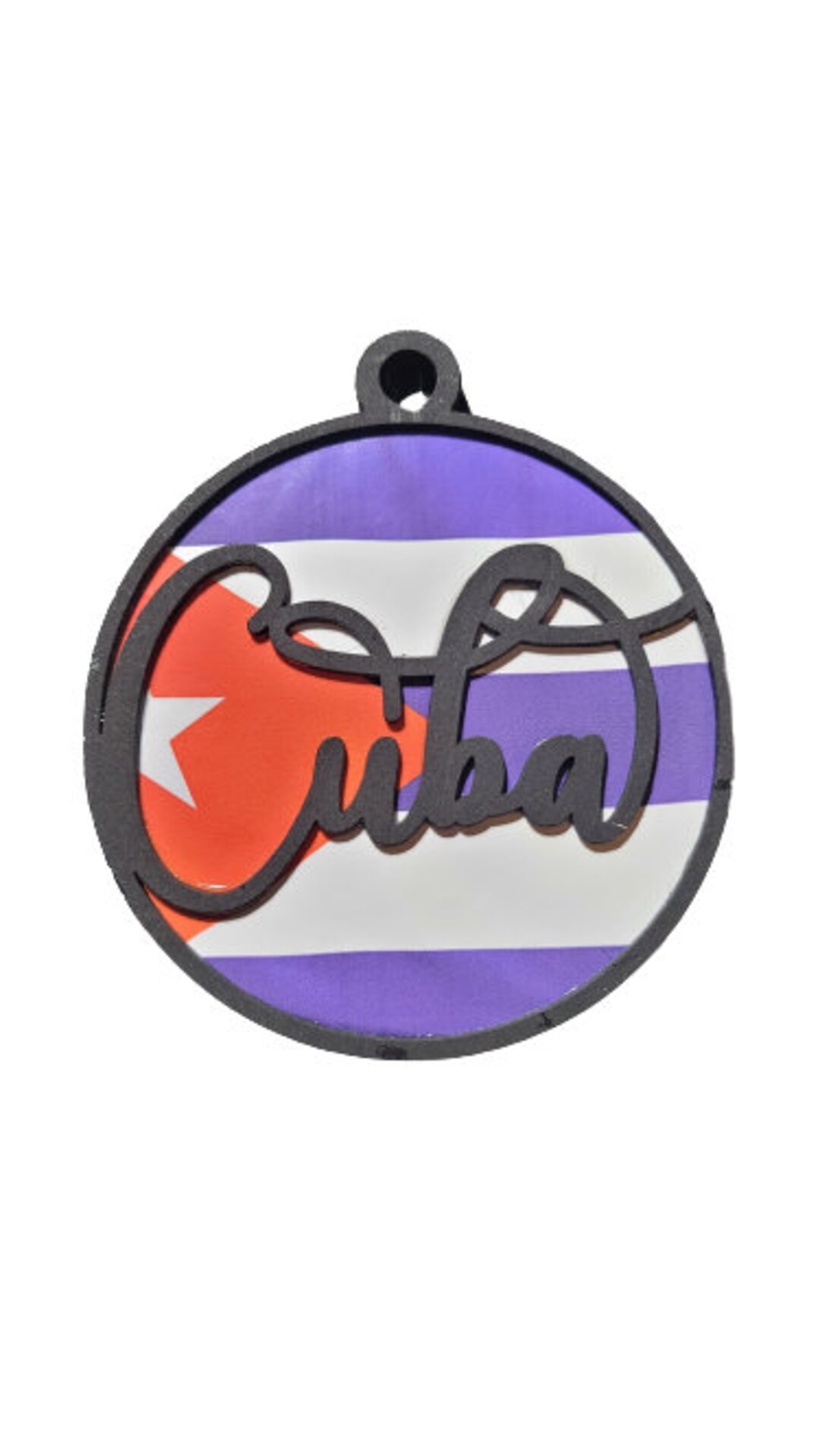 Laser-cut Cuban Flag Ornament | Handmade Wooden Decoration | Patriotic ...