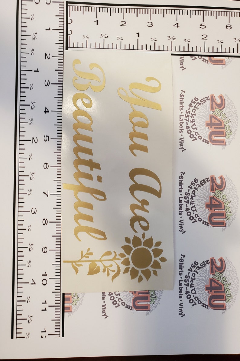 You Are Beautiful Vinyl Decal Cut From Oracle 8510 Stained | Etsy