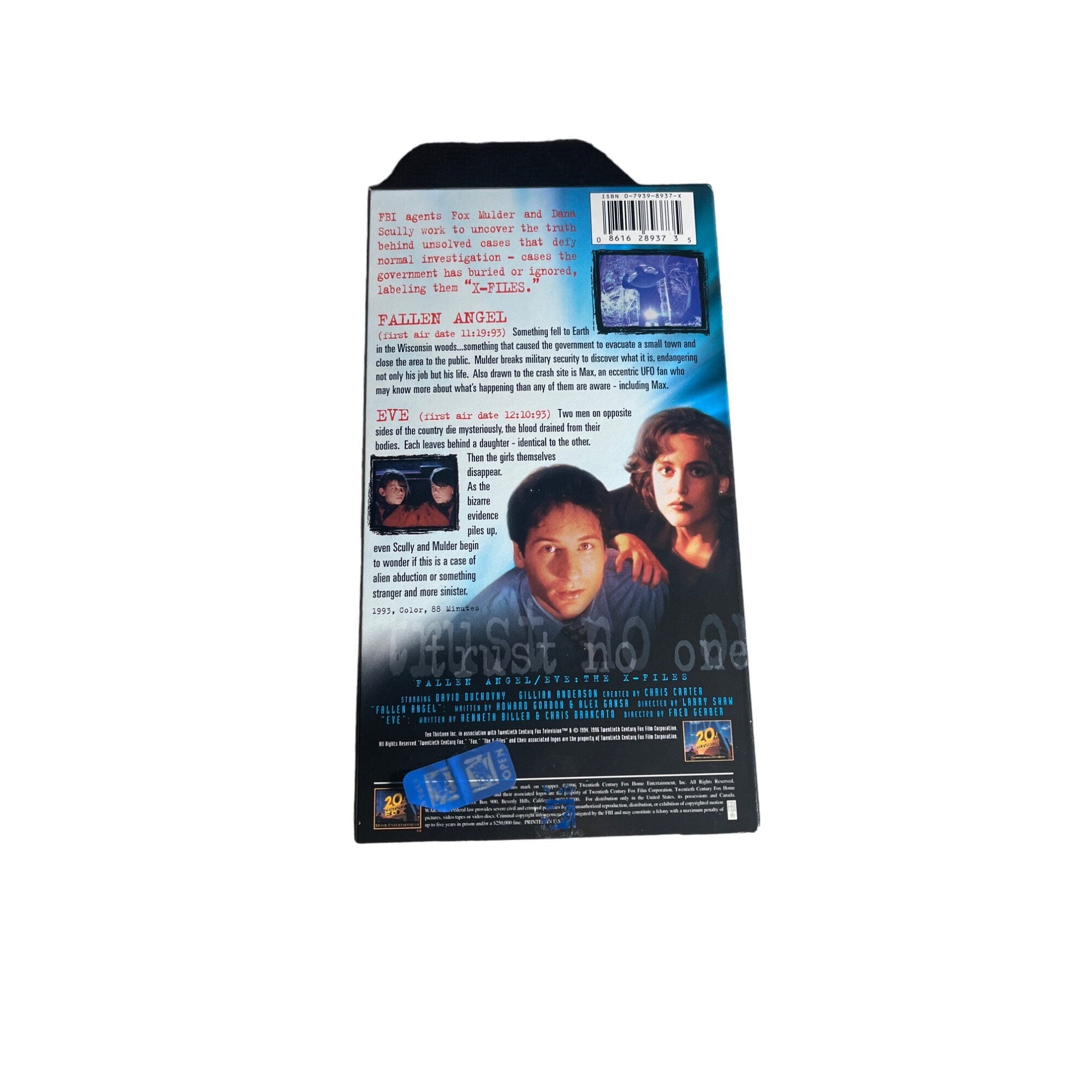 20th Century Fox the X-files: Fallen Angel/eve VHS 1996 Rare ...