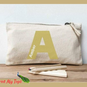 Back to School Personalised Name Pencil Case With Any Initial and Name ...