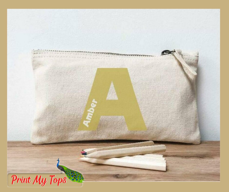 Back to School Personalised Name Pencil Case With Any Initial | Etsy UK