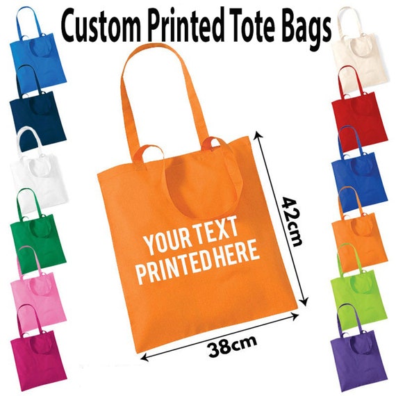 Personalised Tote Bag with Any Text All Colours Gift Idea | Etsy