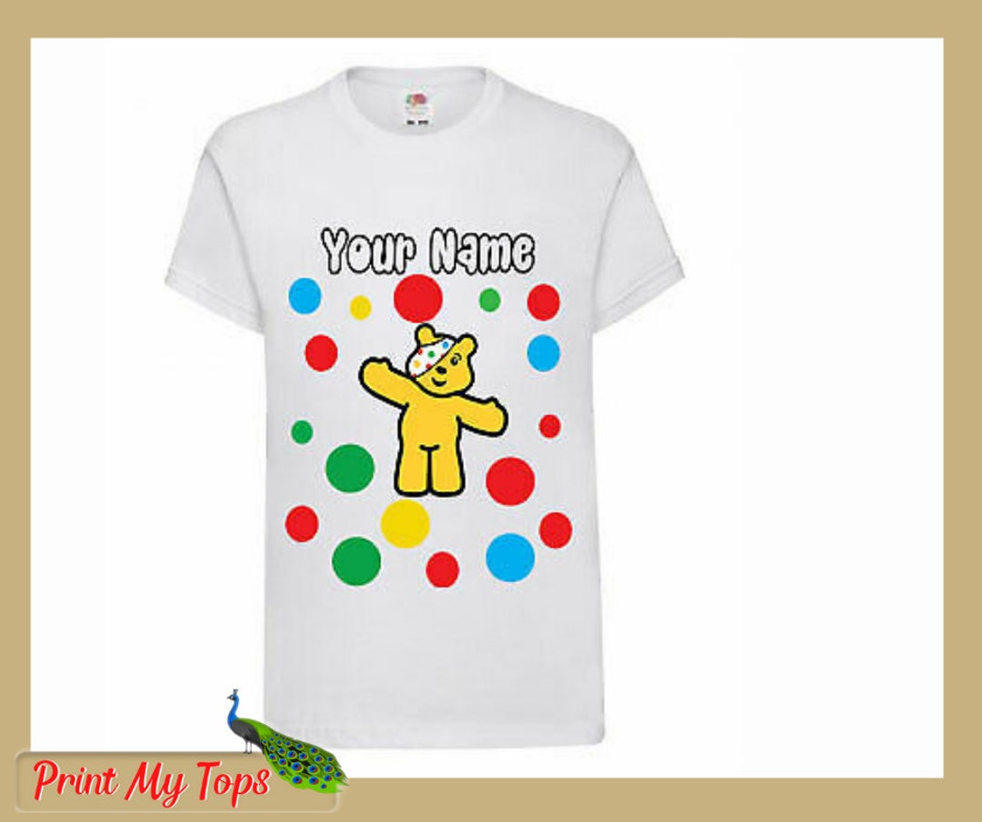 Personalized Pudsey Bear T-shirt, Children in Need Spots - Etsy UK