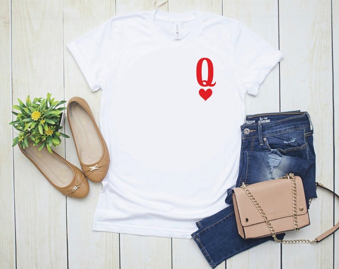 Q Heart Shirt, Queen of Hearts, Valentine's Day Shirt, Women's Graphic ...