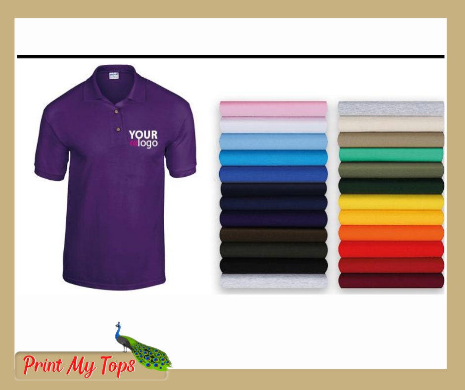 Personalised Polo Shirts With Your Logo on Front and Back - Etsy