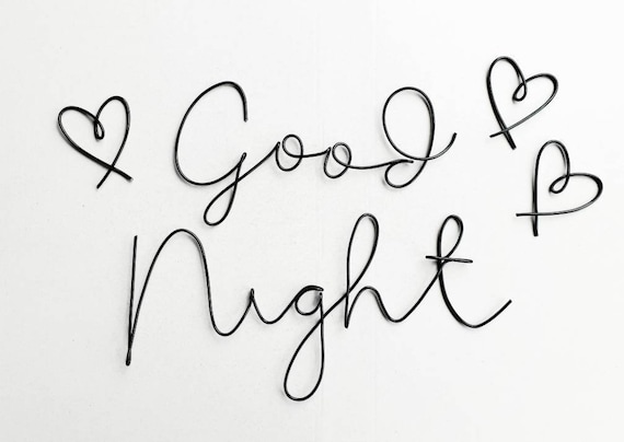GOOD NIGHT Wire Word / Handmade Sign / Wall Wire Sign / Home | Etsy UK