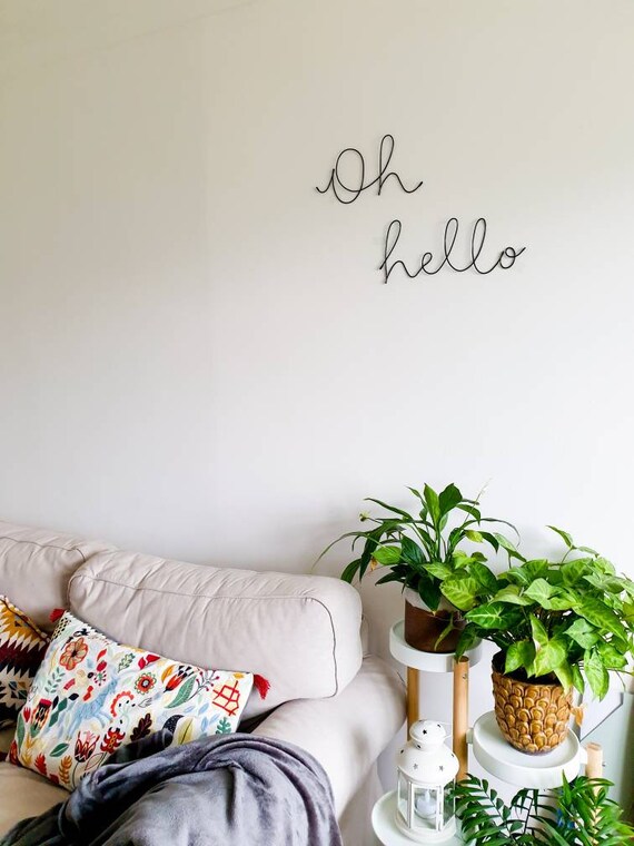 OH HELLO Wire Sign/ Wire Sign/home Decor/custom Made/hello | Etsy UK