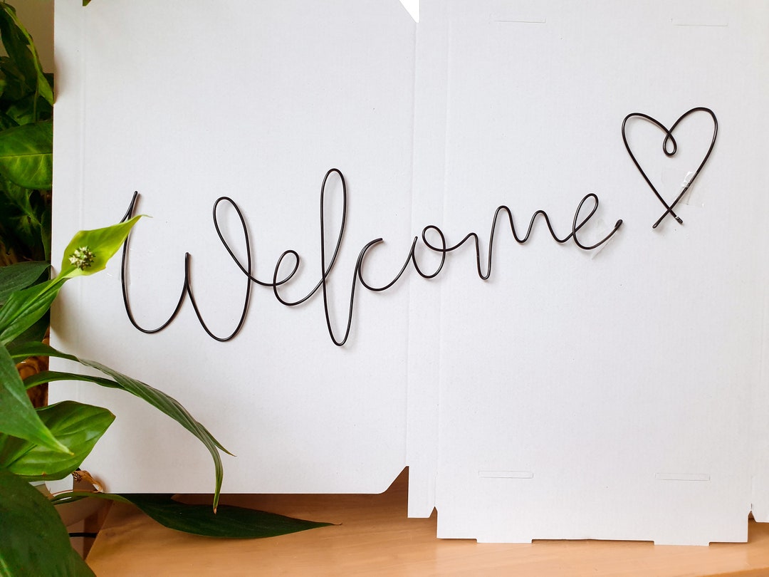 LARGE WELCOME Handmade Wire Word / Wire Sign /home Decor /living Decor ...