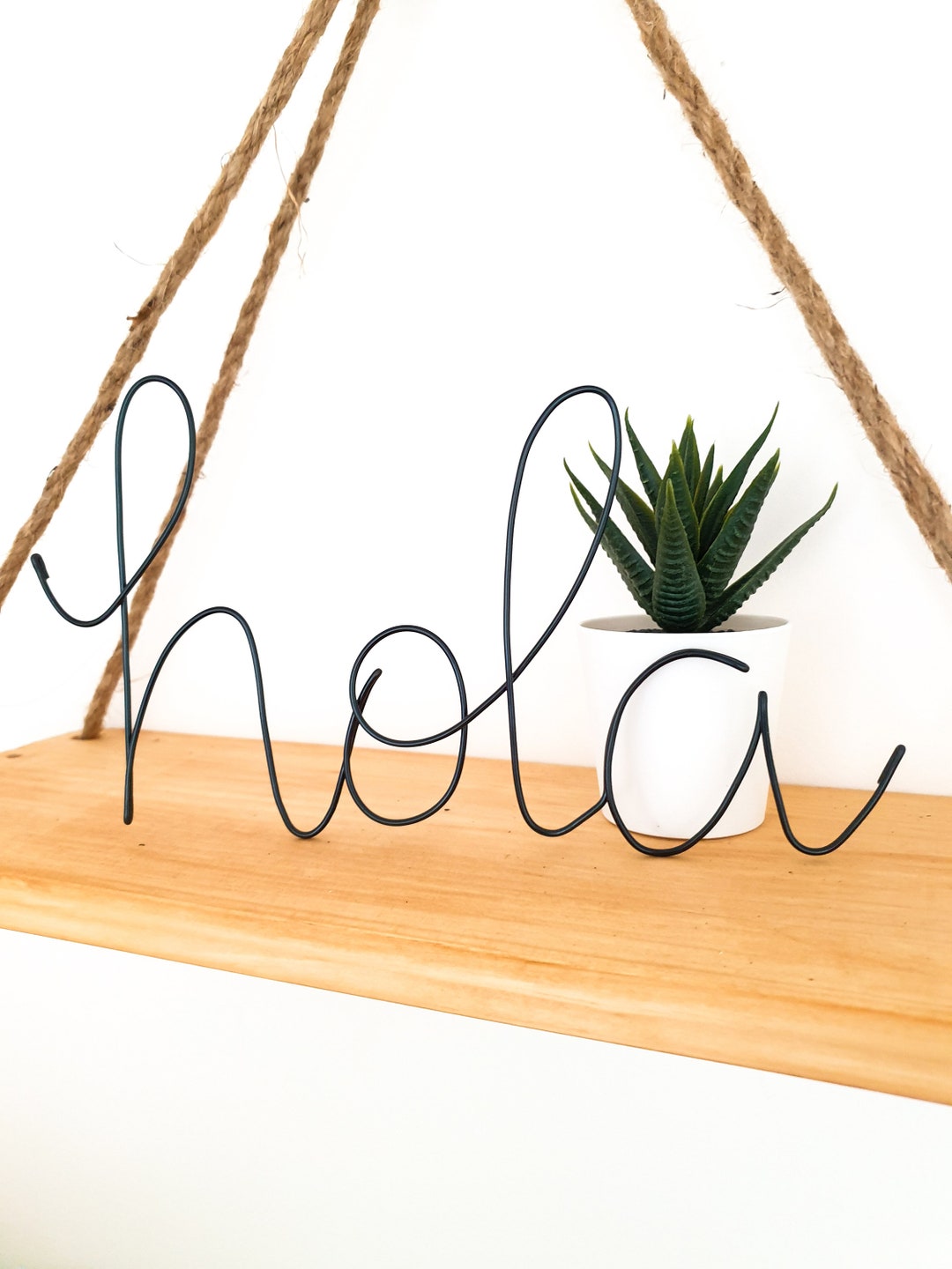 HOLA Wire Word/wire Sign/spanish Hello/home Decor/handmade Wire Art ...