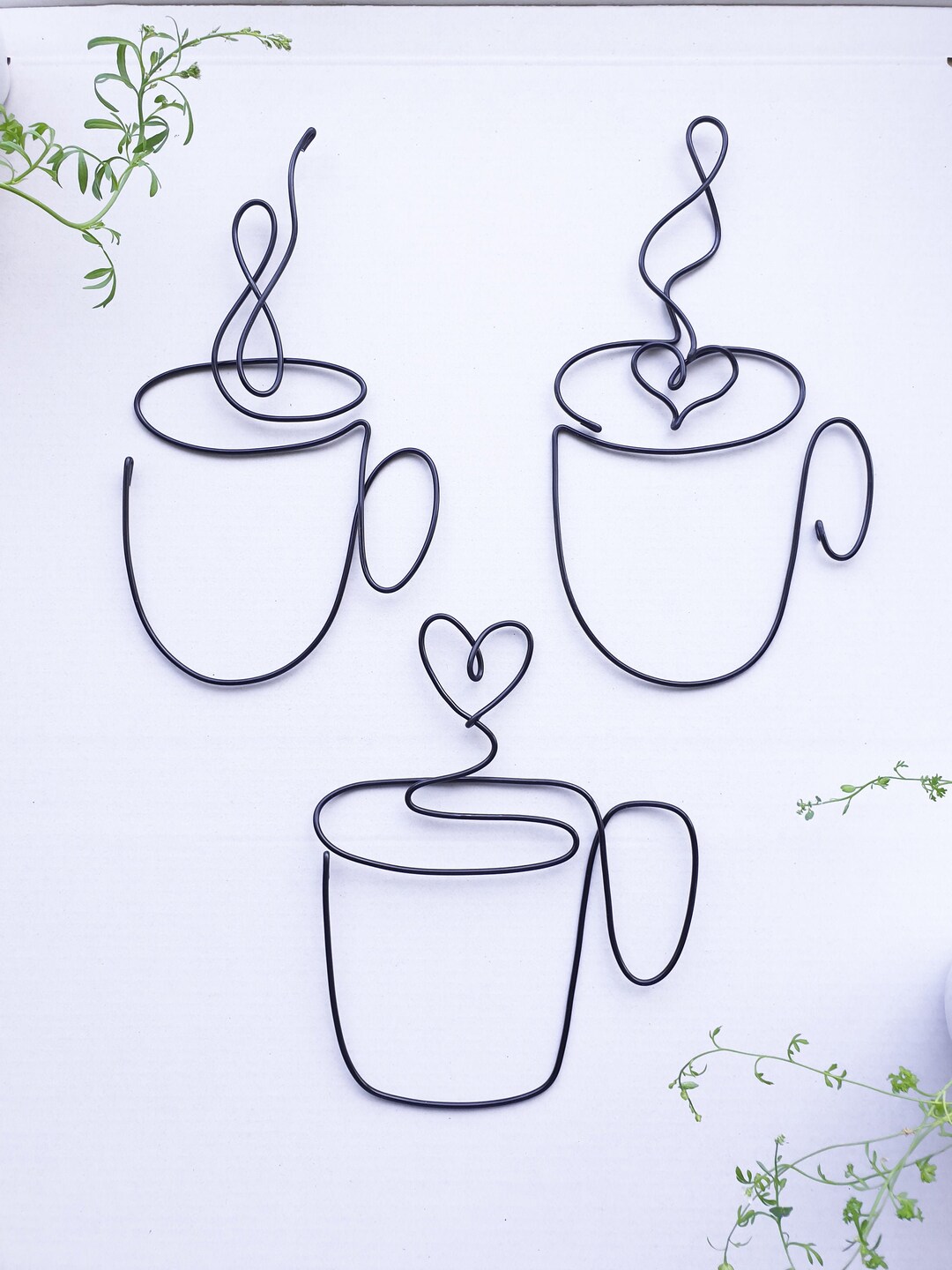 Wire Coffee Tea Cup Sign/ Wire Cup Sign / Coffee Mug / Kitchen Decor ...