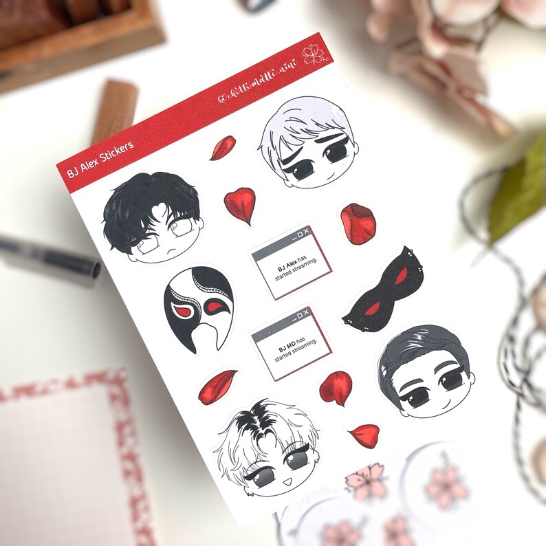 Sticker Sheet BJ Alex Kawaii Stickers Jiwon Dong Gyun DG | Etsy