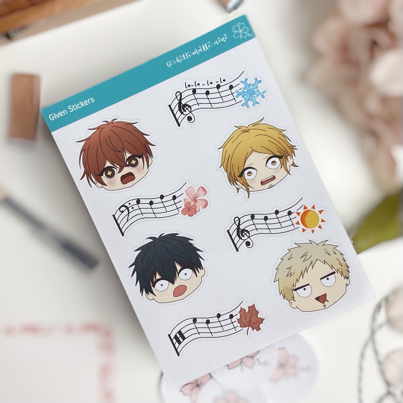 Sticker Sheet Given Kawaii Stickers Mafuyu Sato Ritsuka | Etsy