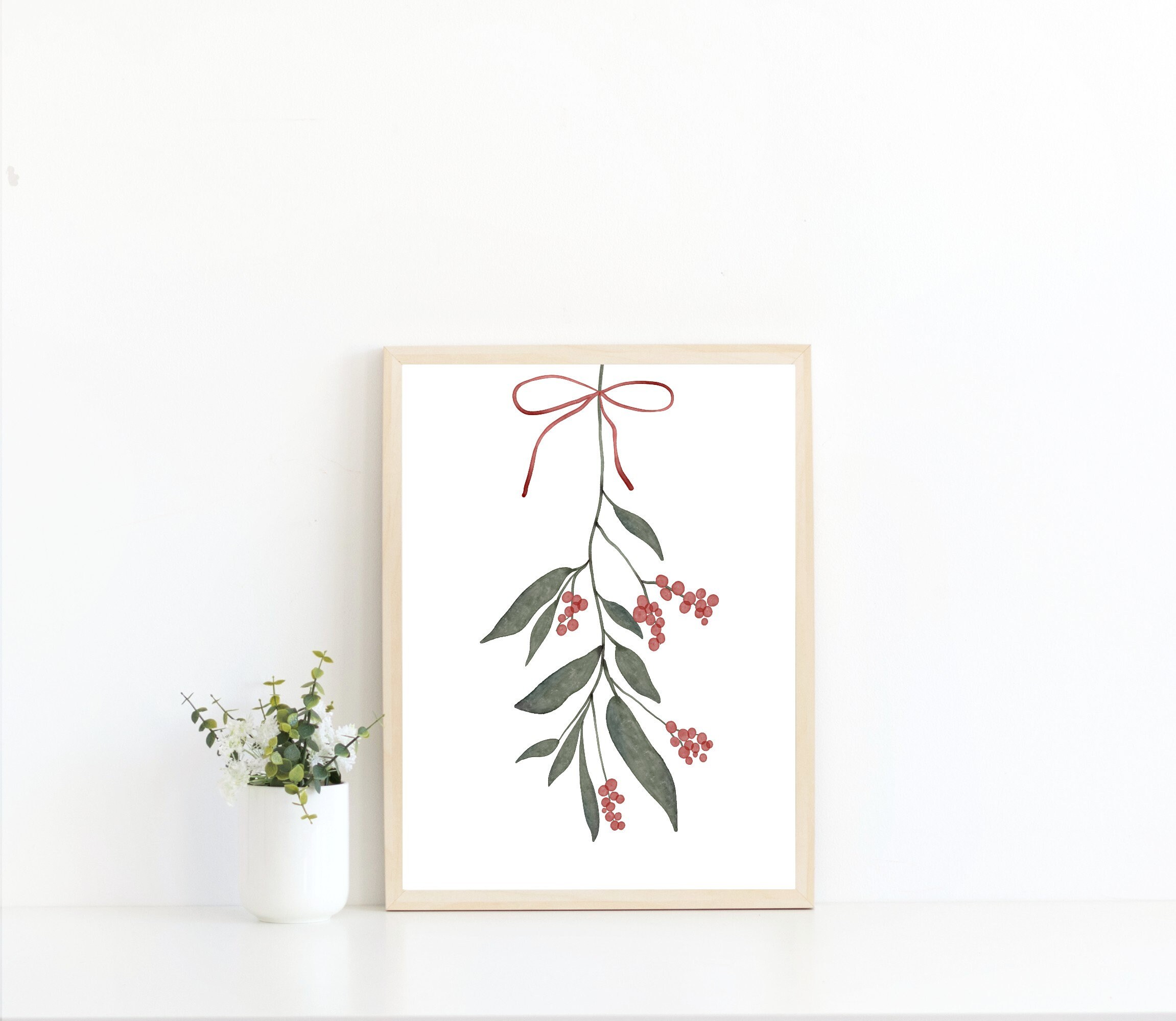 Mistletoe, Merry Christmas Wall Art, Holiday Decor Christmas Wall Art ...