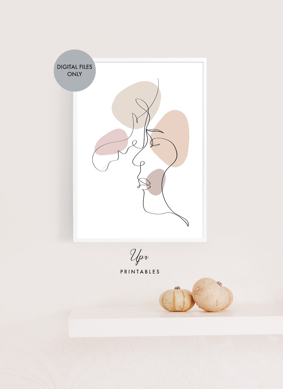 Line Art Couple, Modern Wall Art, One Line Drawing, Above Bed Art, Home ...