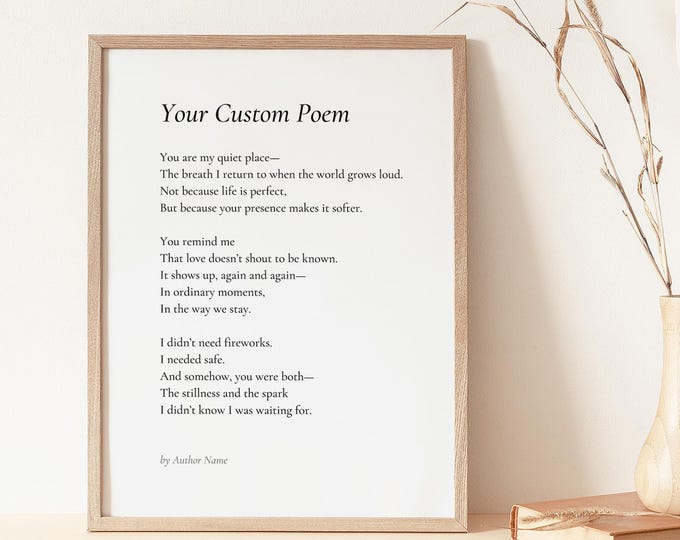 Custom Poem Print, Old Typewriter Font, Custom Poem, Framed Poem ...