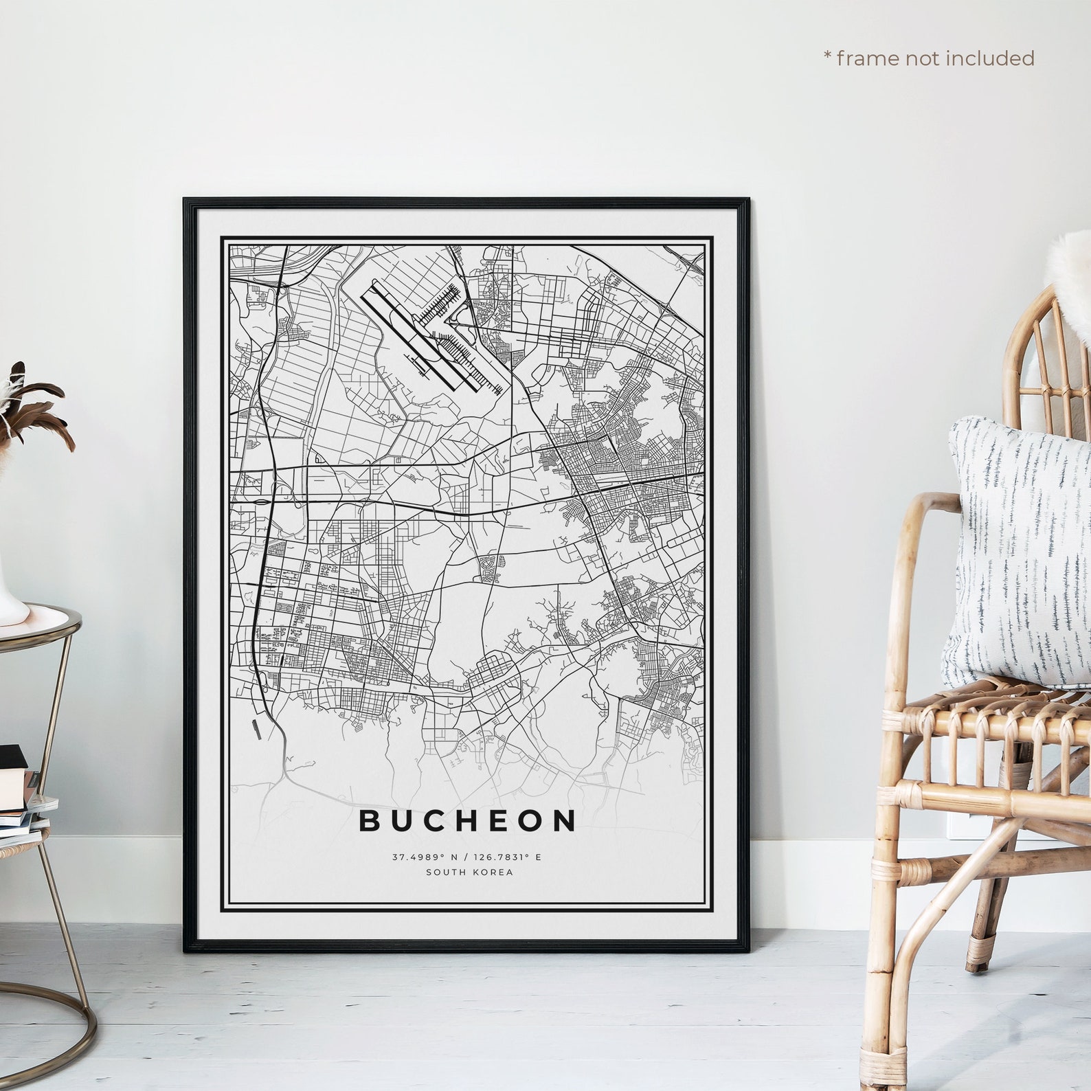 Bucheon Map Print Bucheon Street Map Postersouth Korea - Etsy