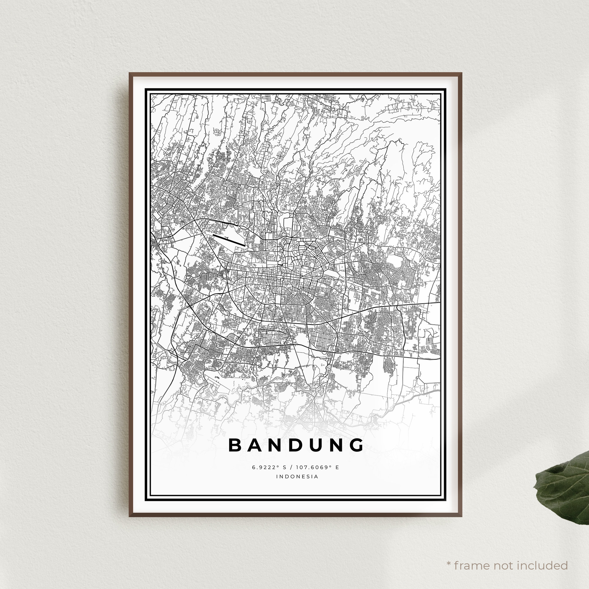 Bandung Map Print Bandung Street Map Posterindonesia - Etsy