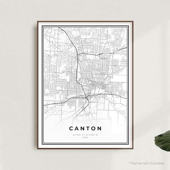 Canton Map Print Canton Street Map Poster Ohio Modern - Etsy