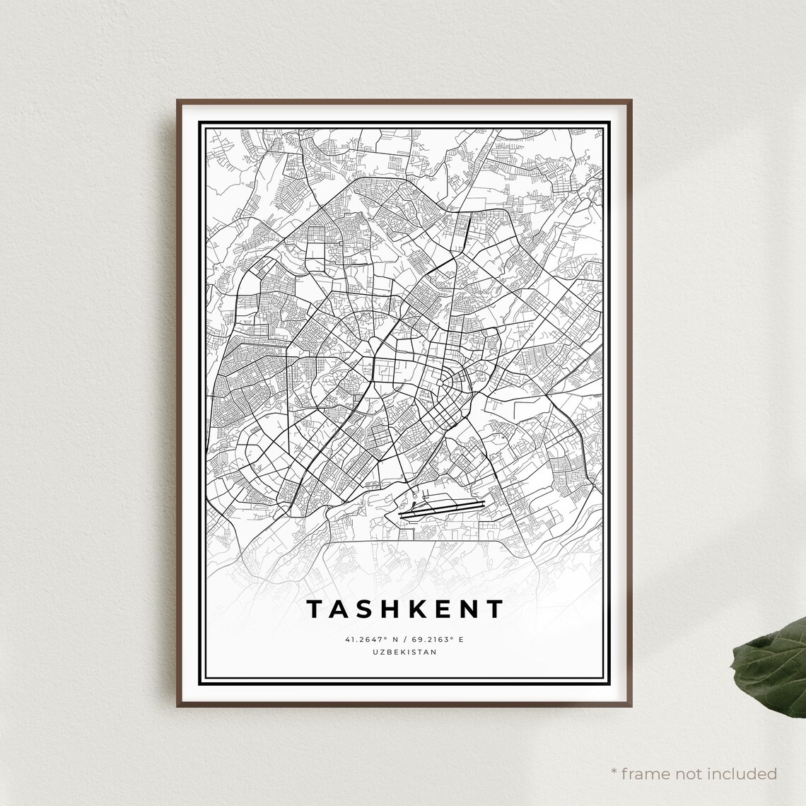 Tashkent Map Print Tashkent Street Map Posteruzbekistan - Etsy